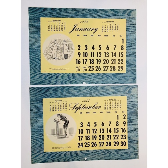 Art | 4 Vintage Pinup 1944 Esquire Calendar Pages Prints By Vargas ...